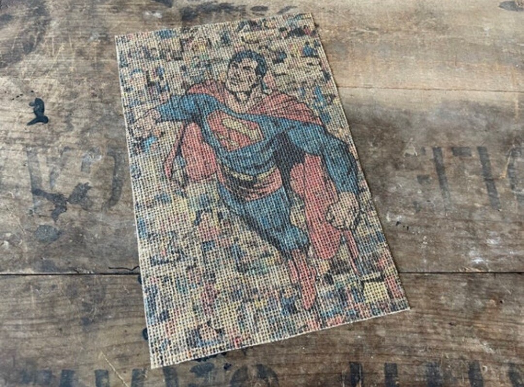 Superman Collage Color Burlap Print - Etsy