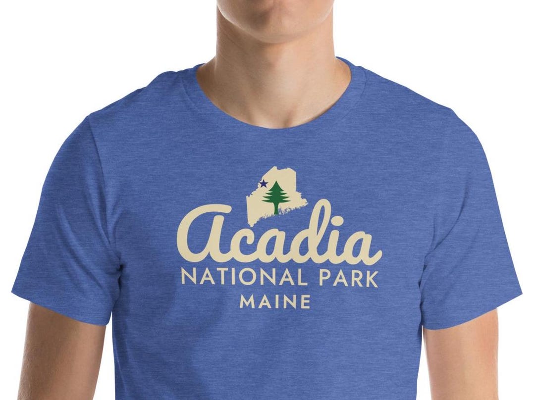 Acadia National Park T-shirt – Maine Flag Pine Tree Unisex Tee - Etsy