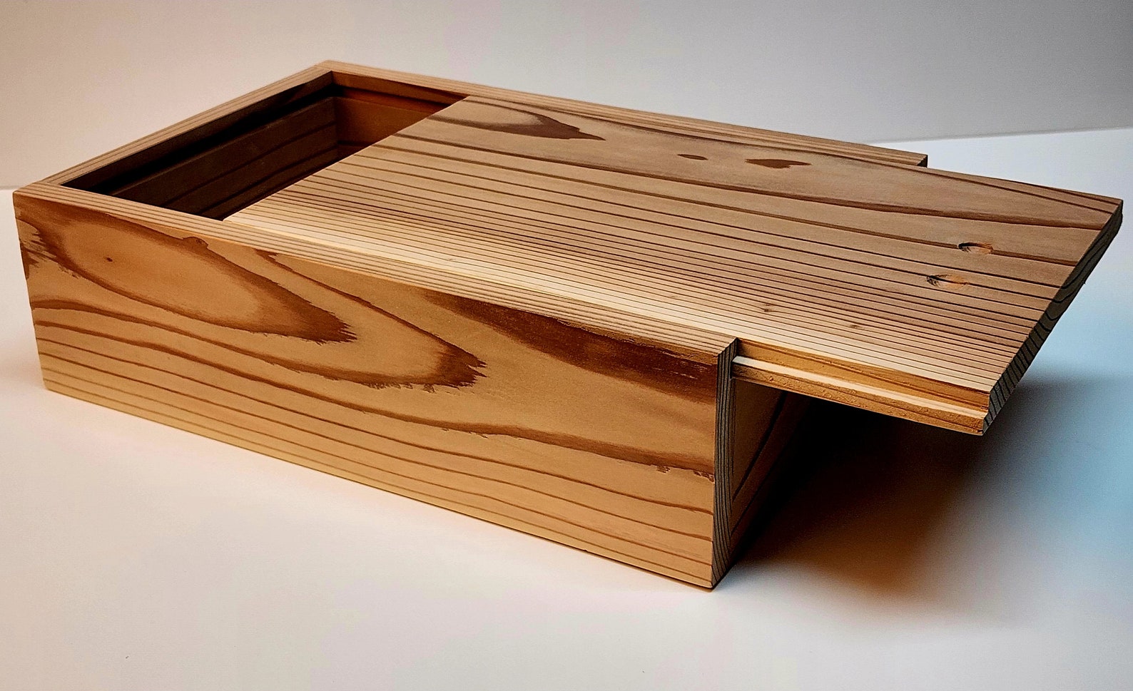 Flat Storage Box Cedar With Sliding Lid. Handcrafted Storage Solution ...