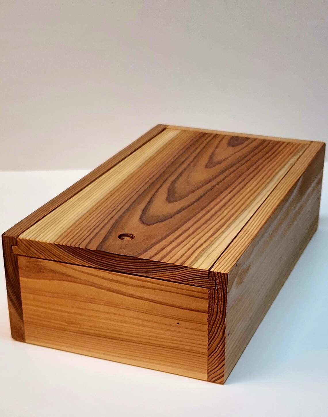 Flat Storage Box Cedar With Sliding Lid. Handcrafted Storage Solution ...