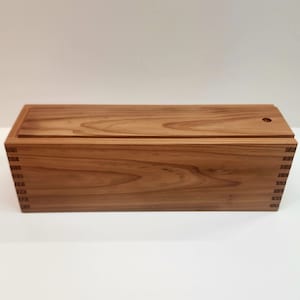 Narrow Gift Box of Figured Cedar With Sliding Lid. Handcrafted With ...