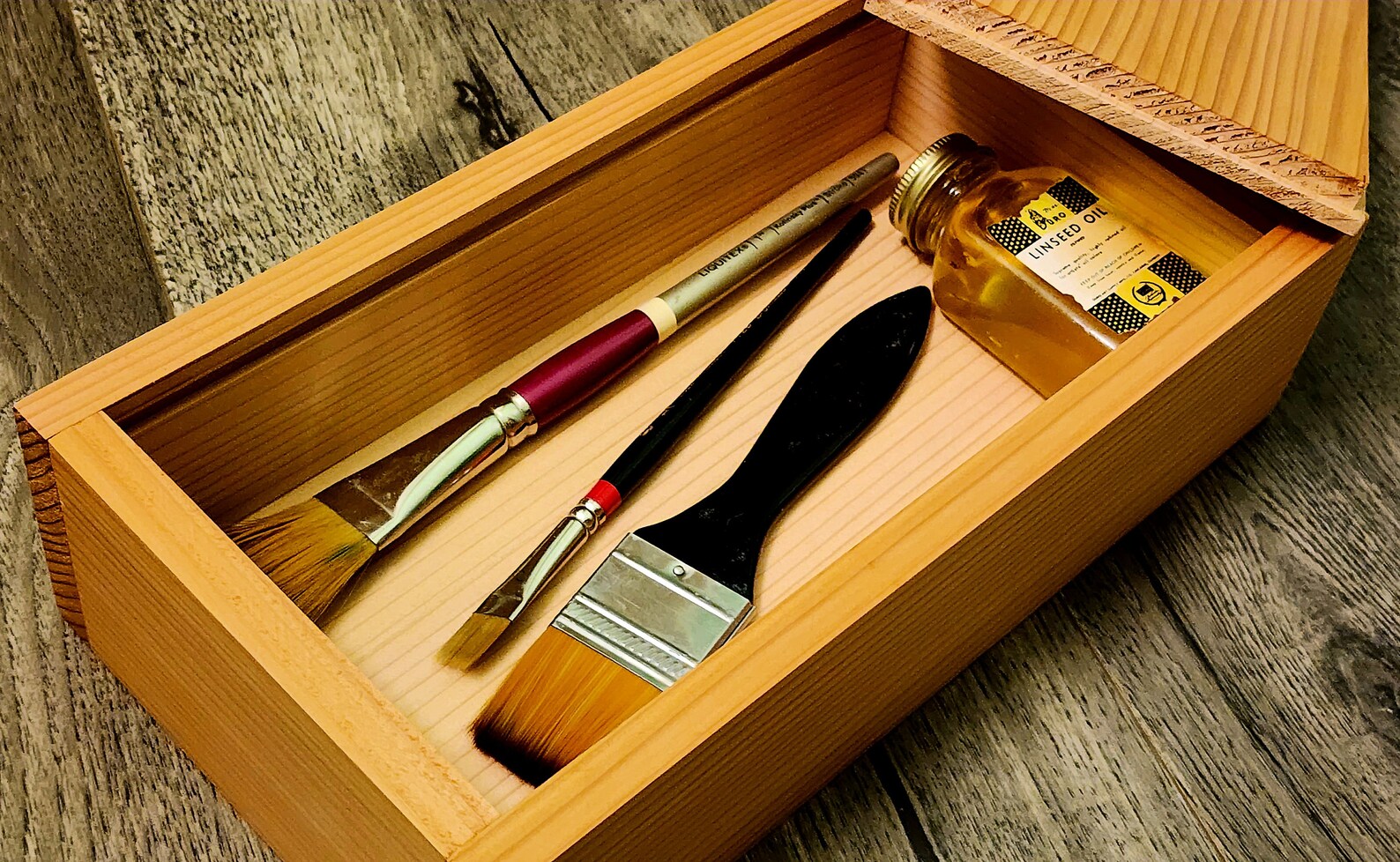 Flat Storage Box Cedar With Sliding Lid. Handcrafted Storage Solution ...