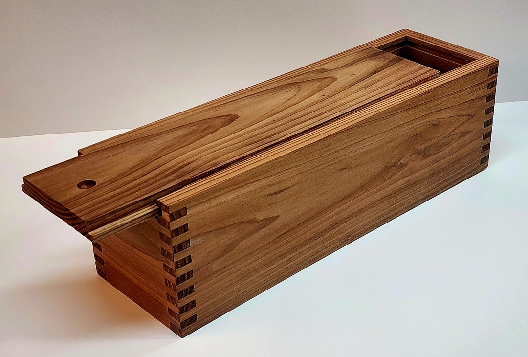 Narrow Gift Box of Figured Cedar Personalizable With Sliding Lid ...