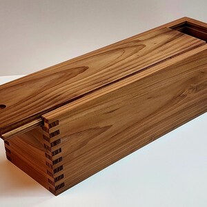 Narrow Gift Box of Figured Cedar With Sliding Lid. Handcrafted With ...