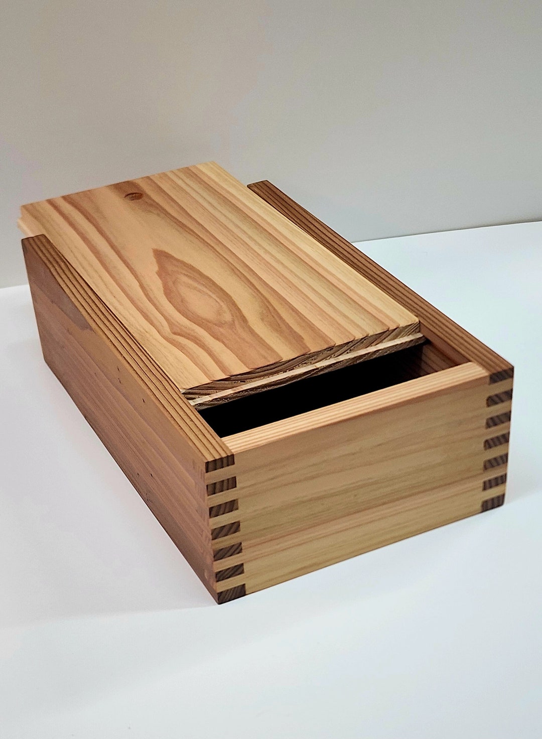 Flat Storage Box Cedar With Sliding Lid. Handcrafted Storage Solution ...