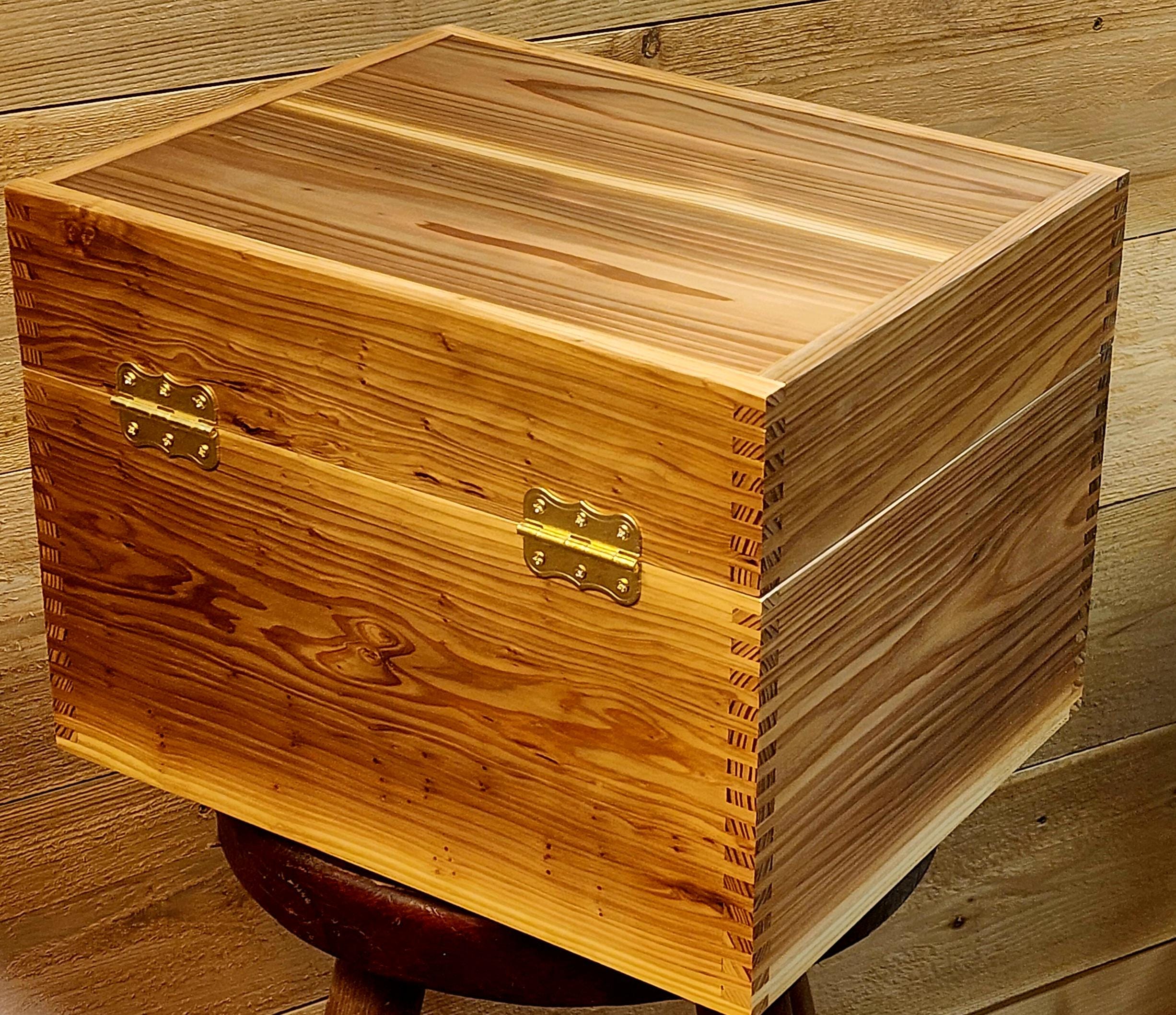 Tall Cedar Box With Hinged Lid. Repel Bugs From Clothing. Use for ...