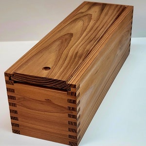 Narrow Gift Box of Figured Cedar With Sliding Lid. Handcrafted With ...