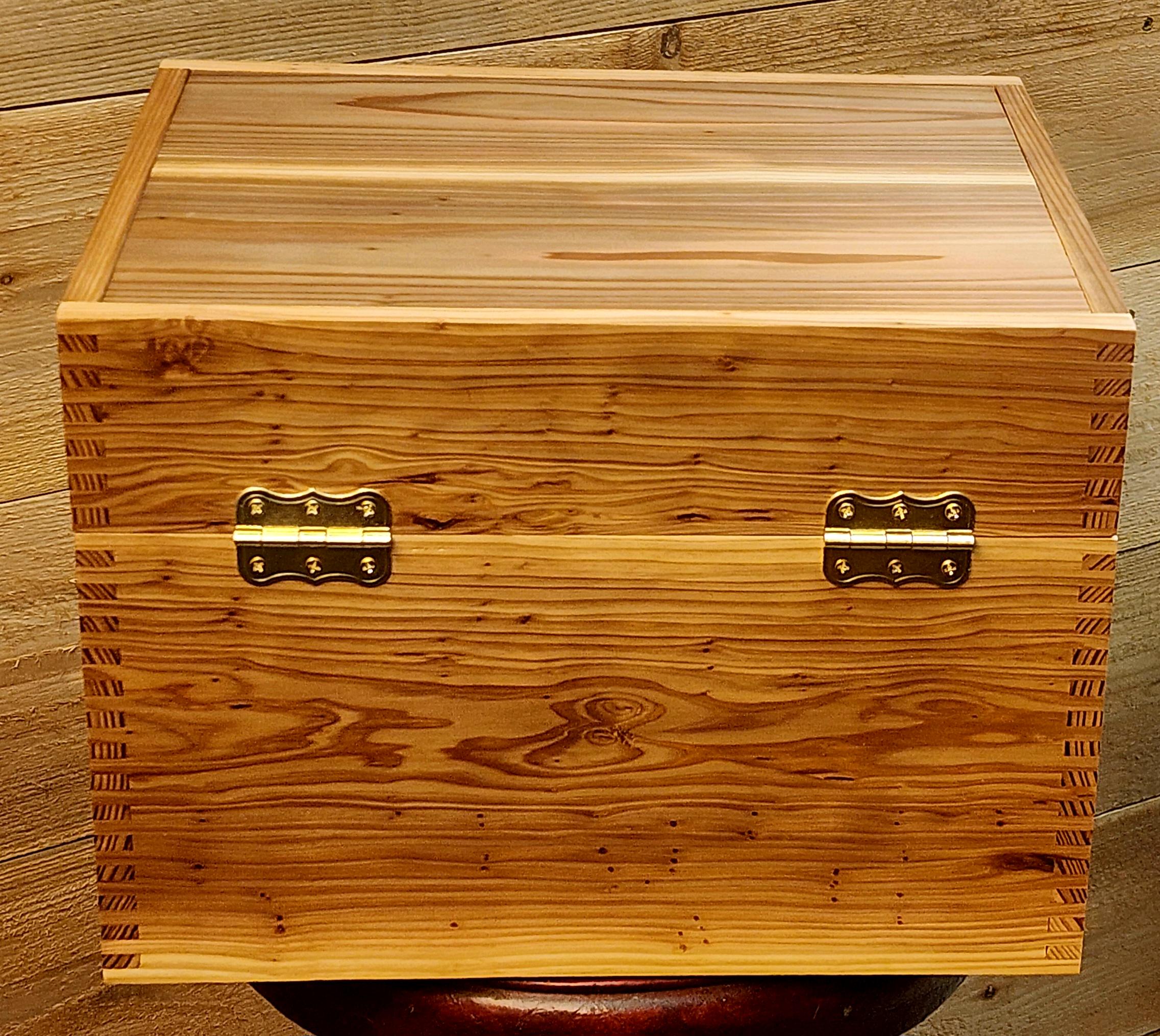 Tall Cedar Box With Hinged Lid. Repel Bugs From Clothing. Use for ...