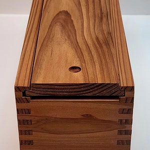 Narrow Gift Box of Figured Cedar With Sliding Lid. Handcrafted With ...
