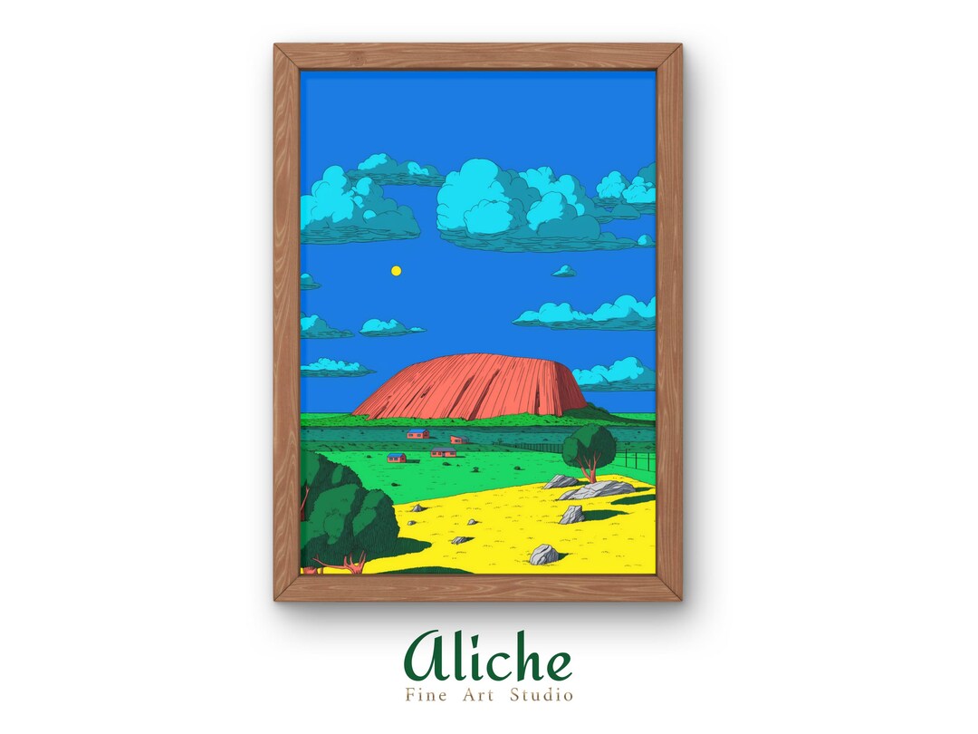 Uluru Print, Australian Outback Landscape Art, Kata Tjuta, Sacred ...