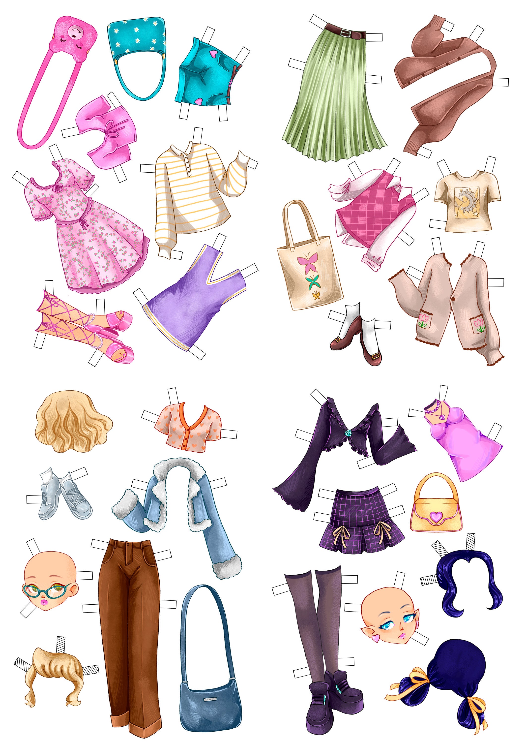 Paper Doll - Cutecore Pdf - Etsy