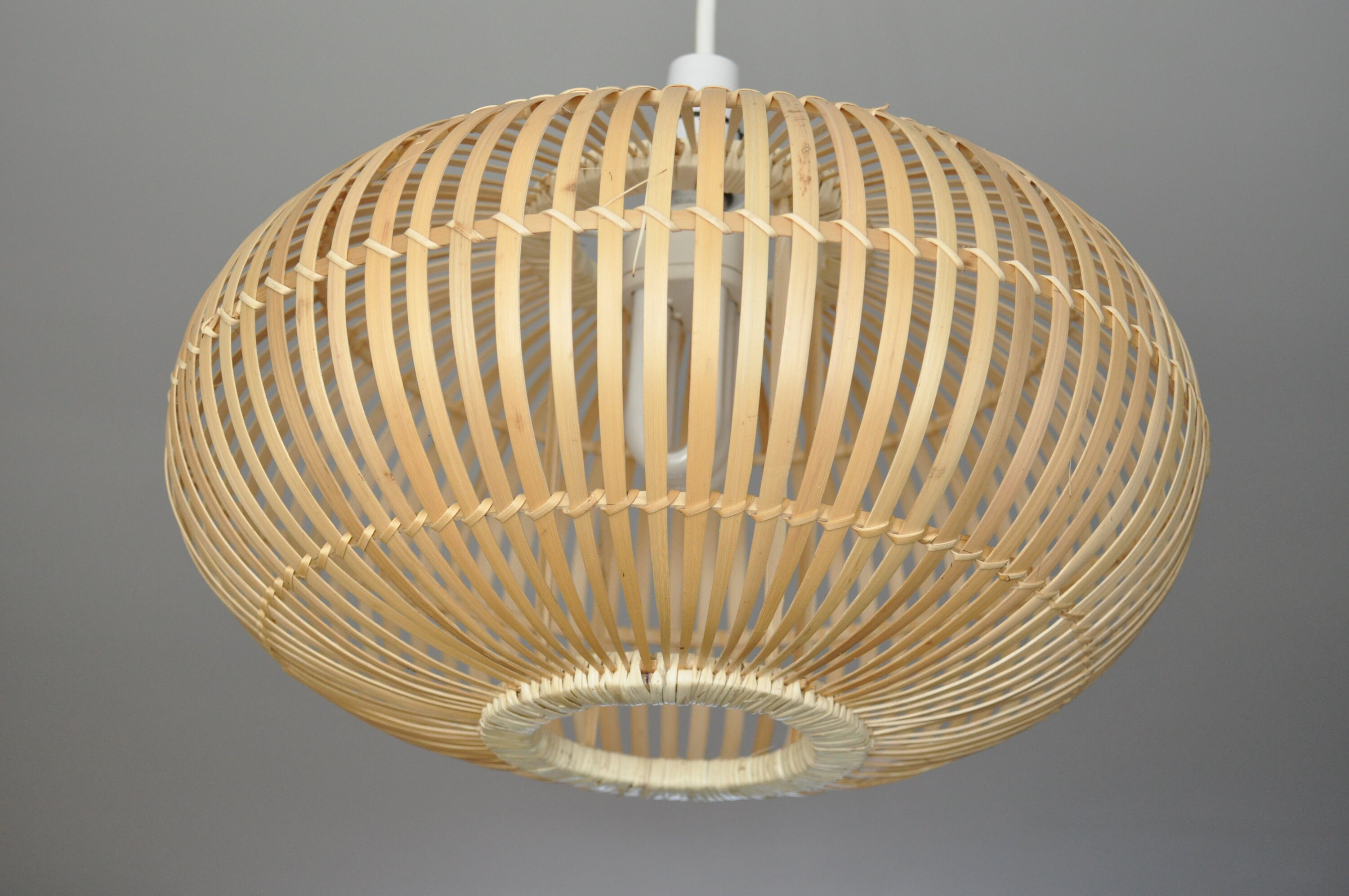Handmade Bamboo Lampshade, Pendant Ceiling Shade, Ellipsoid Shape ...