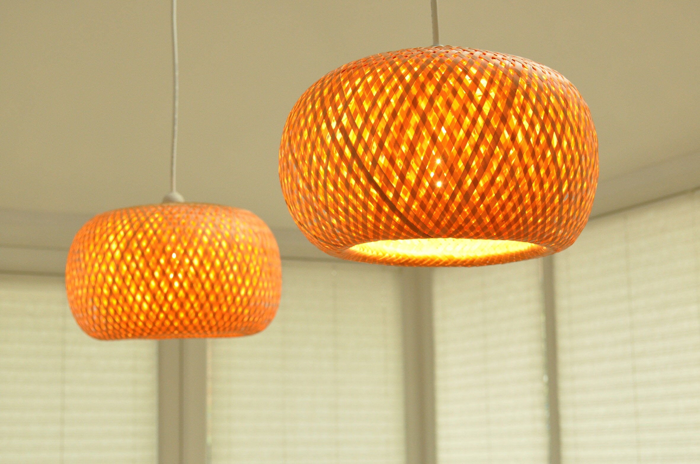 Handmade Rattan Lampshade Pendant Ceiling Light Shade Pumpkin - Etsy