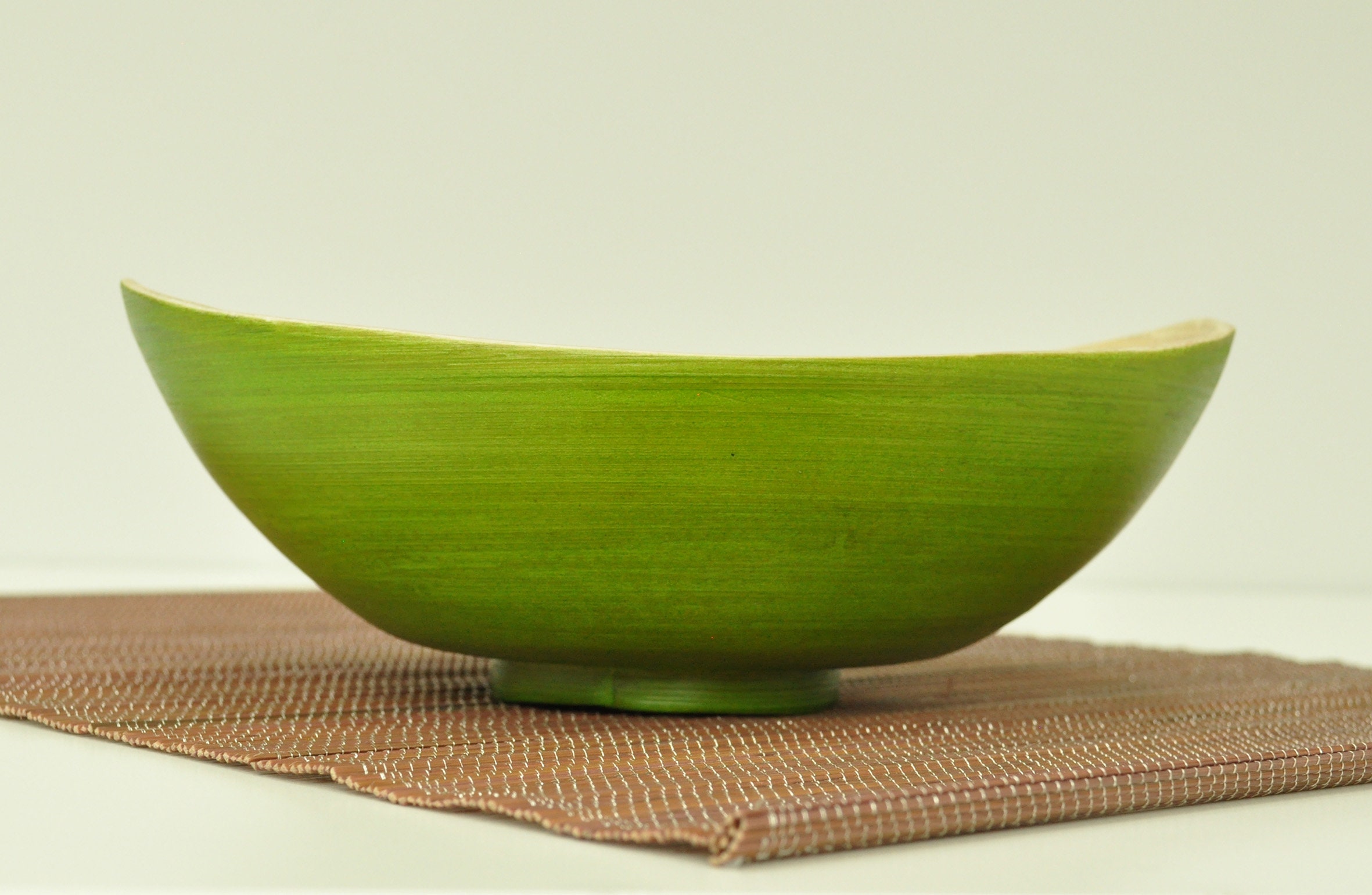 Bamboo Bowl Handmade Oval Wooden Bowl Serving Bowl Fruit Sweet Bowls ...