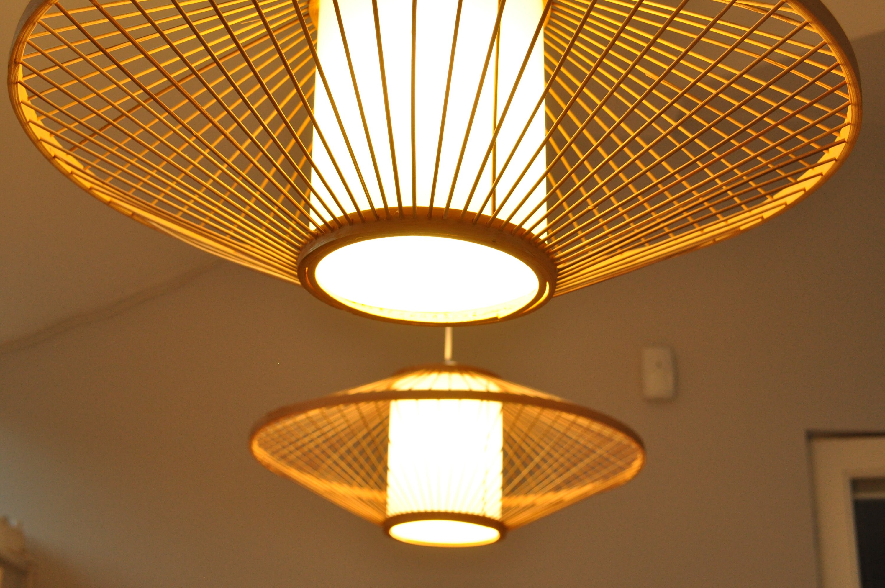 Large Bamboo Lampshade Pendant Ceiling Shade Round Handmade - Etsy