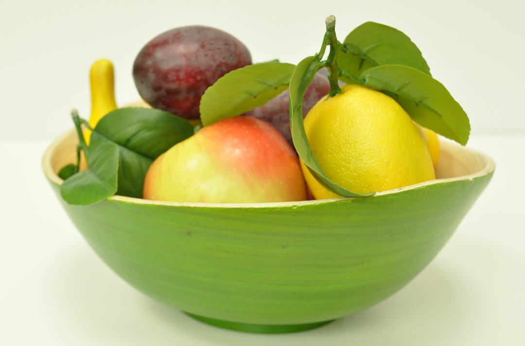 Bamboo Bowl Handmade Oval Wooden Bowl Serving Bowl Fruit Sweet Bowls ...