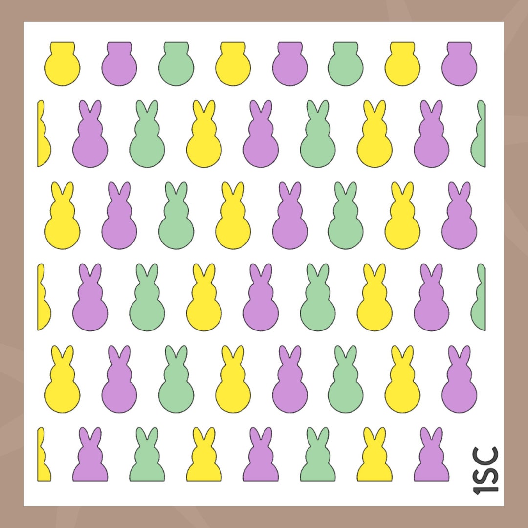 Peeps Bunnies Stencil/background Stencil/candy Stencil/easter Cookie ...