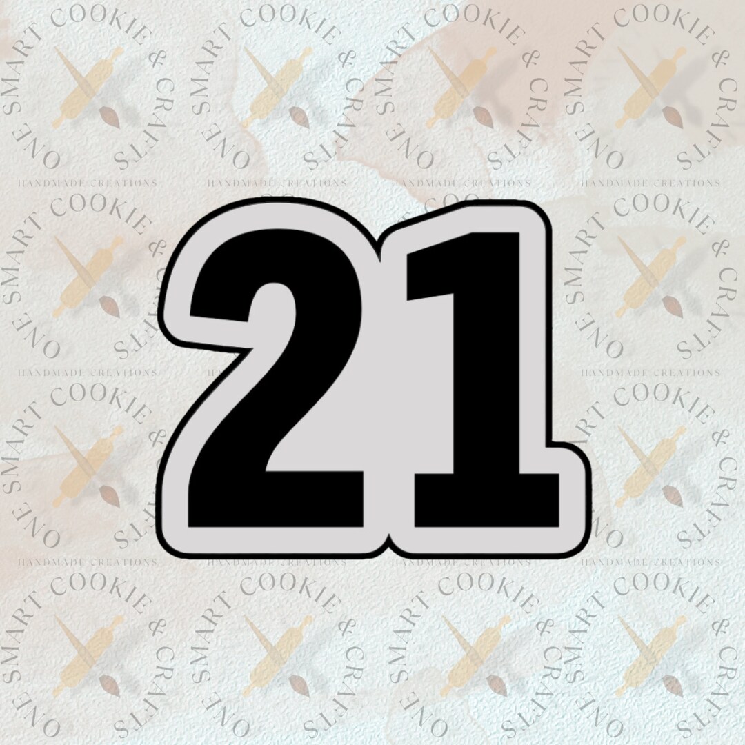 21 Cookie Cutter/number Cookie Cutter/twenty One Cookie Cutter/21st ...