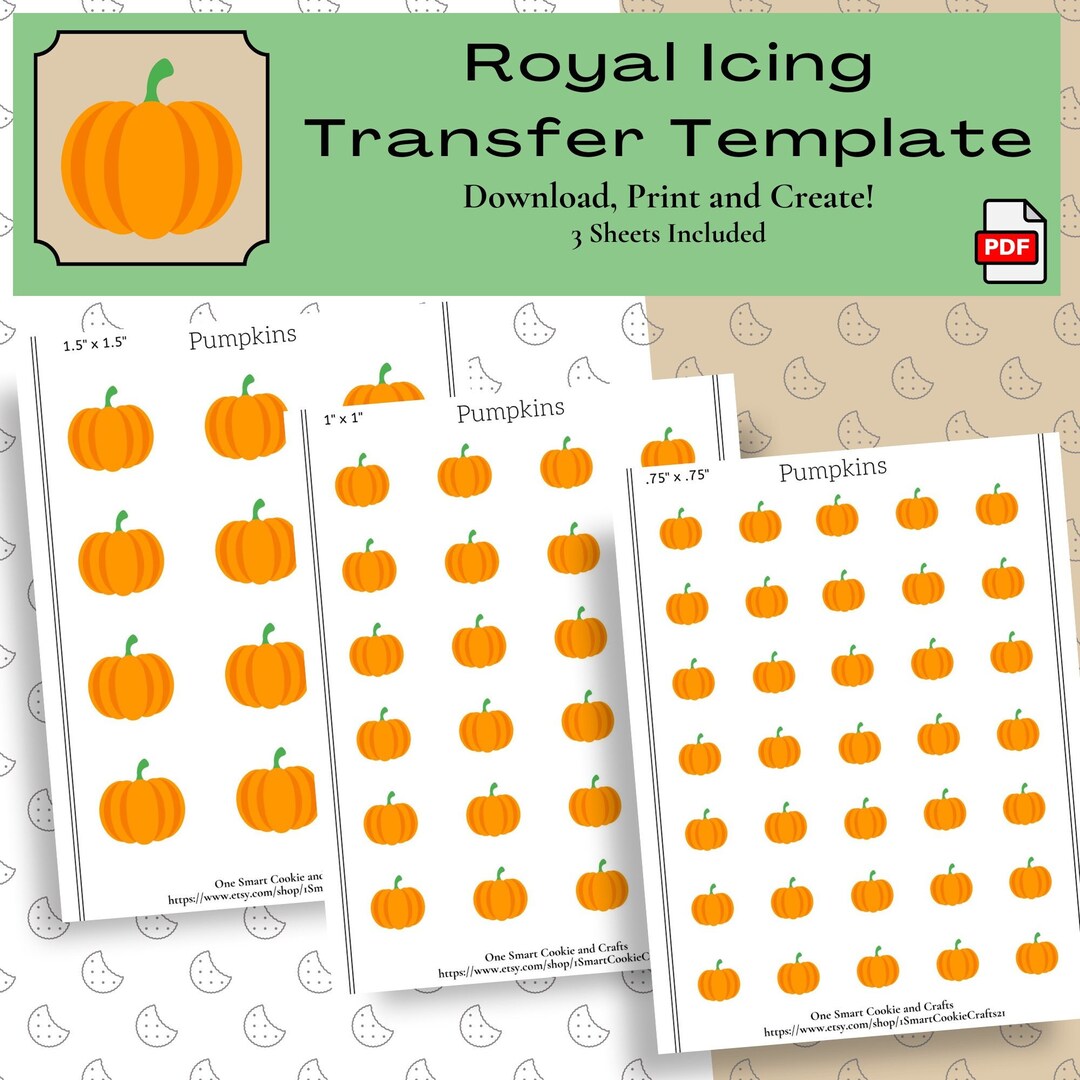 Pumpkin Royal Icing Transfer Sheet/halloween Cookie/royal Icing ...
