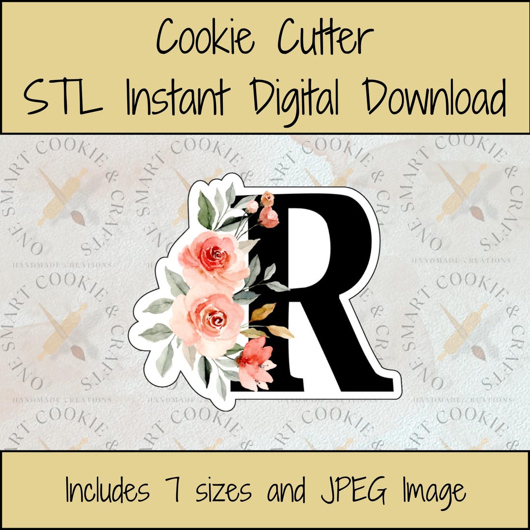 Letter R Cookie Cutter/letter R Cookie Cutter Stl/letter Cookie Cutter ...