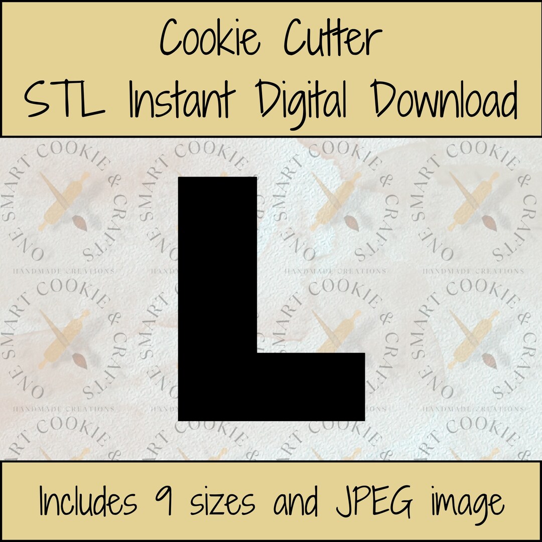 Letter L Cookie Cutter/letter L Cookie Cutter STL File/letter Cookie ...