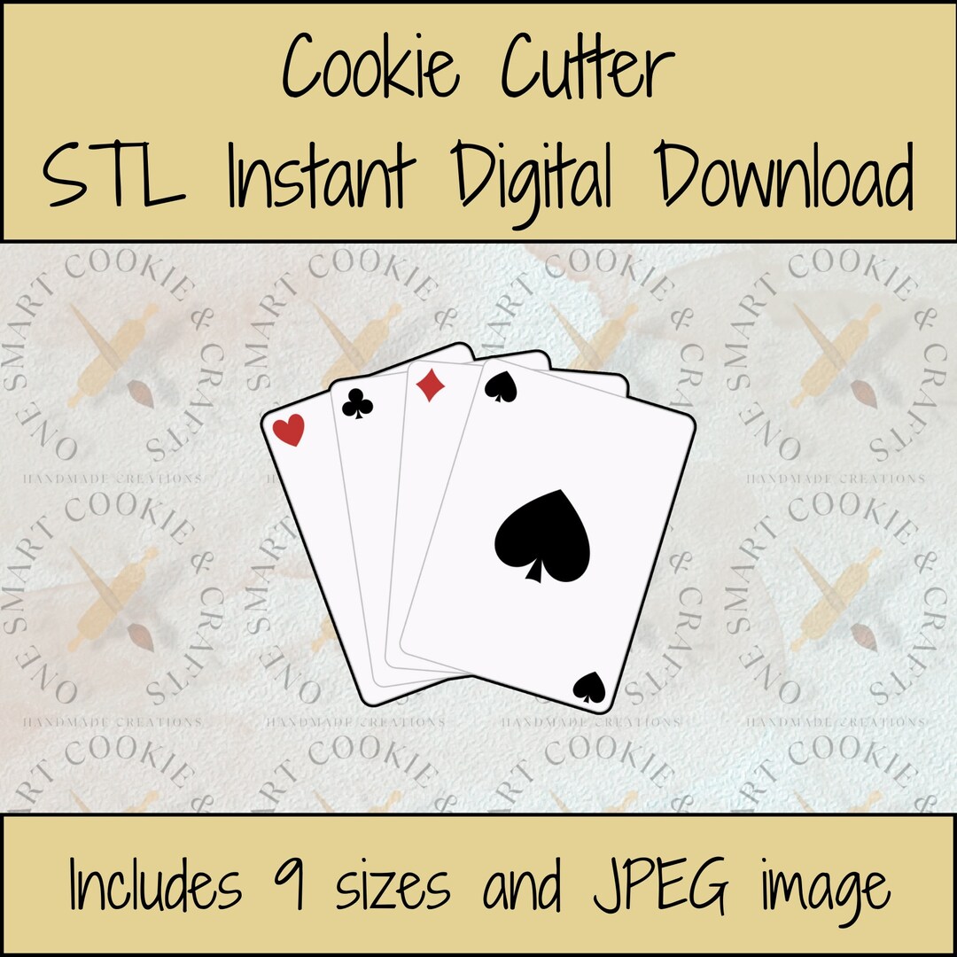 Playing Cards Cookie Cutter Stl/vegas Cookie Cutter Stl/playing Cards ...