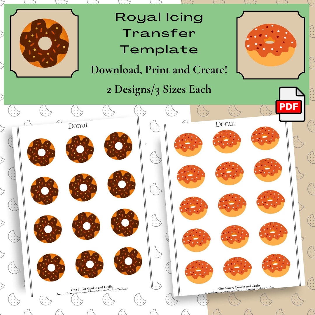 Donut Royal Icing Transfer Sheet/donut Royal Icing Designs/royal Icing ...