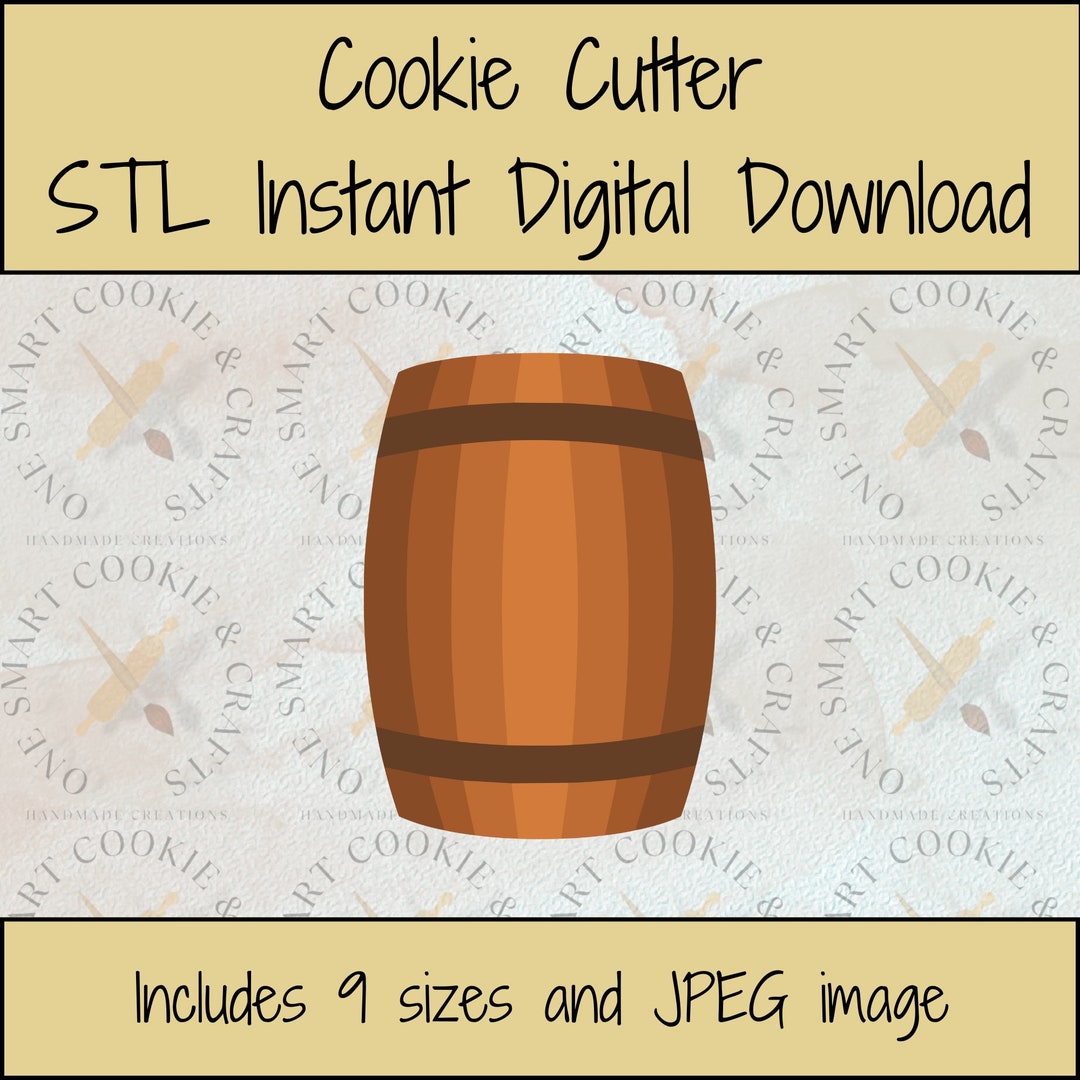 Barrel Cookie Cutter Stl/whiskey Cookie Cutter STL File/whiskey Cookie ...