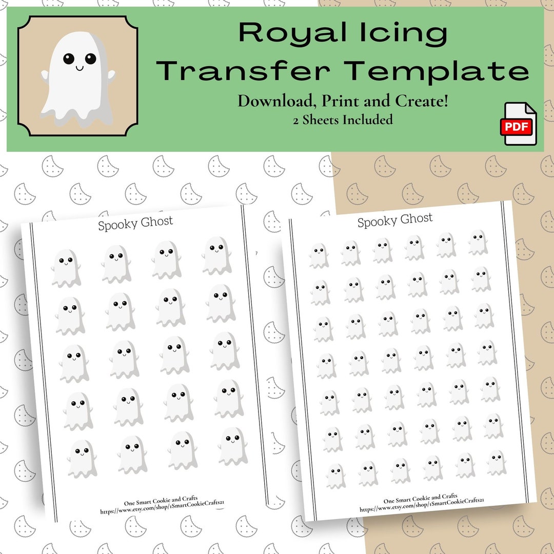 Ghost Royal Icing Transfer Sheet/ghost Royal Icing Designs/fall Royal ...