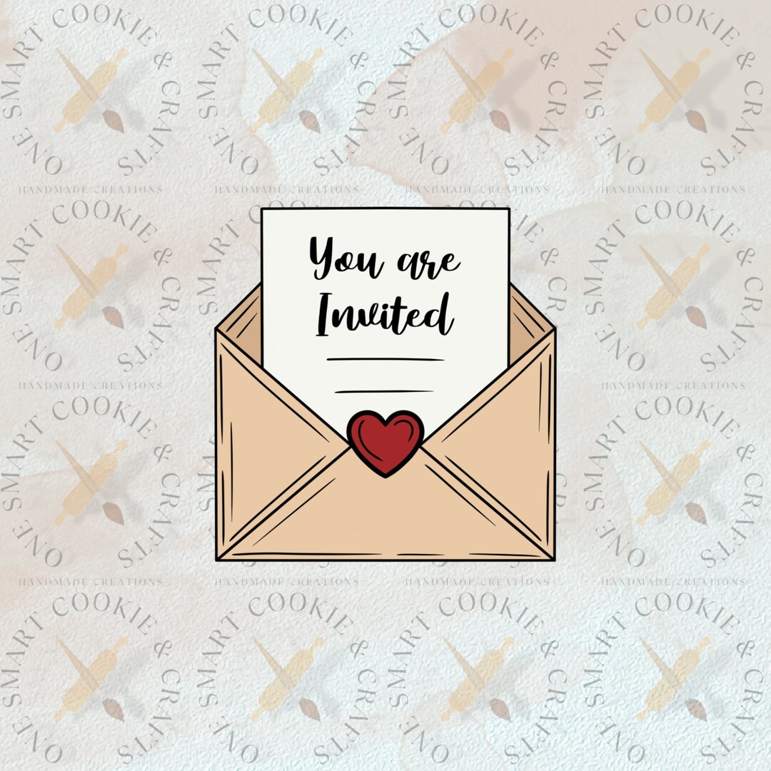 Invitation Cookie Cutter/heart Cookie Cutter/valentine Cookie Cutter ...