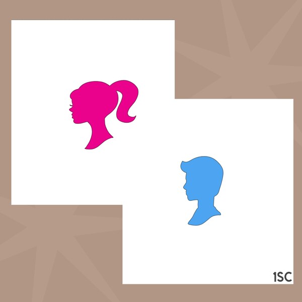 Barbie and Ken Stencil - Etsy