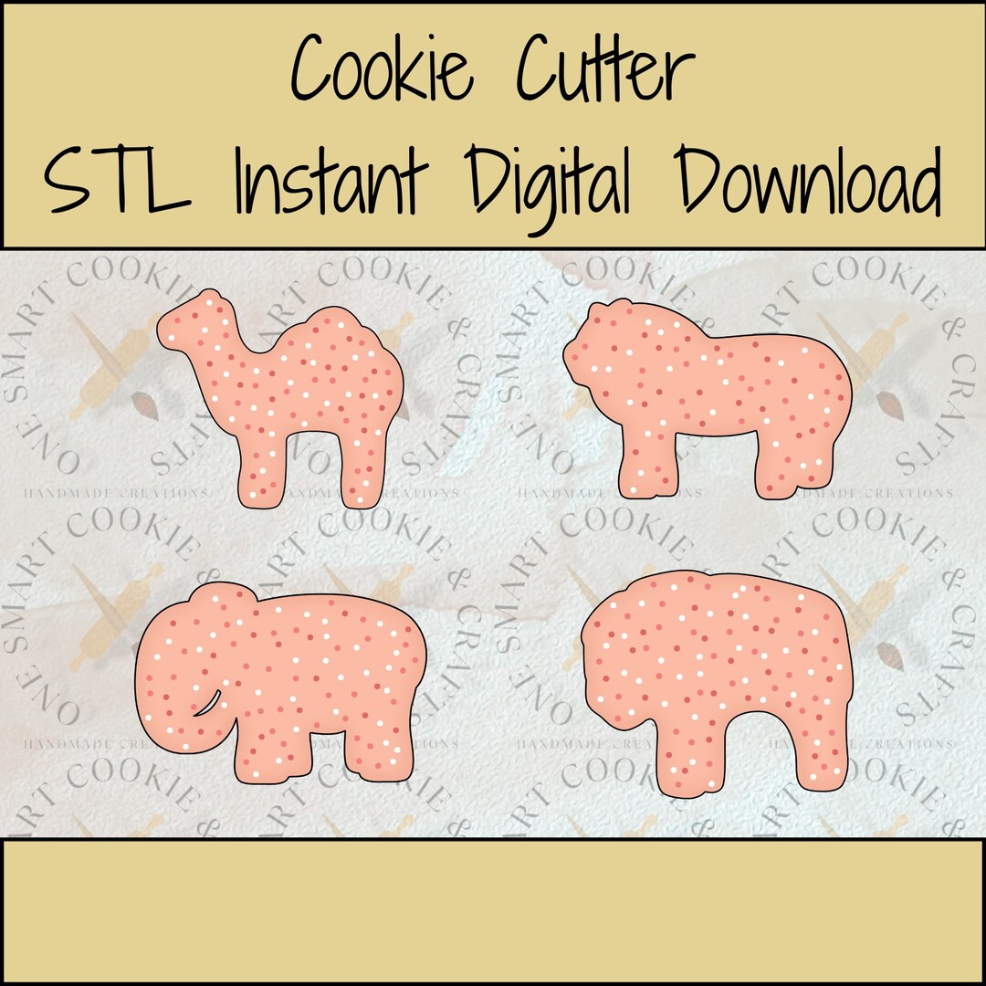 Animal Crackers Cookie Cutter Stl/cracker Cookie Cutter/school Cookie ...