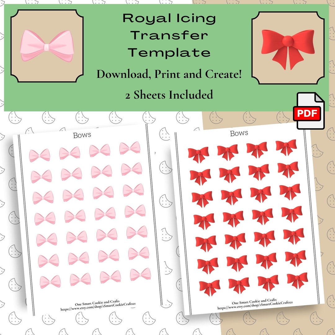 Bow Royal Icing Transfer Sheet/bow Royal Icing Designs/royal Icing ...