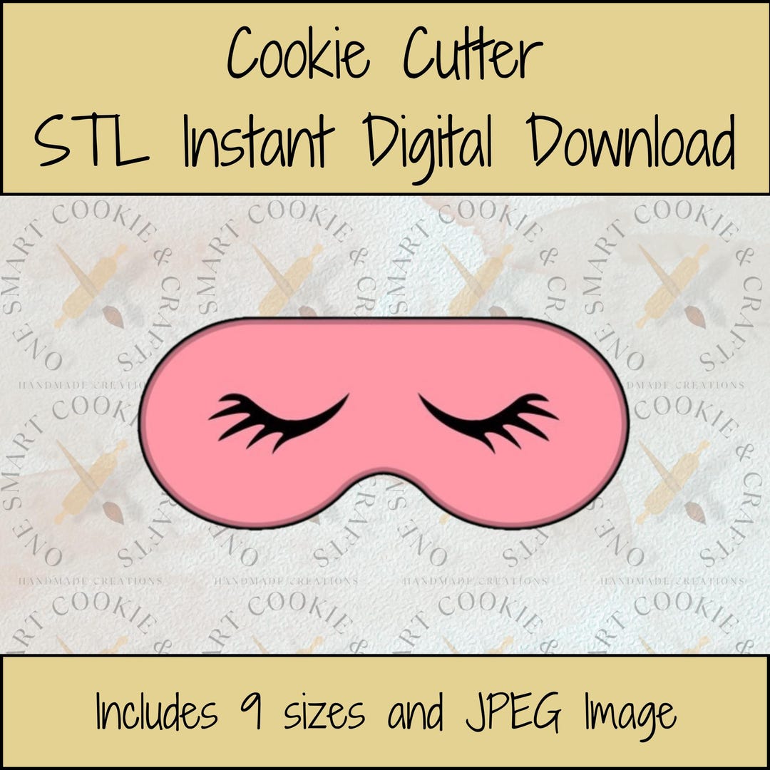 Sleep Mask Cookie Cutter Stl/spa Cookie Cutter Stl/mask Cookie Cutter ...