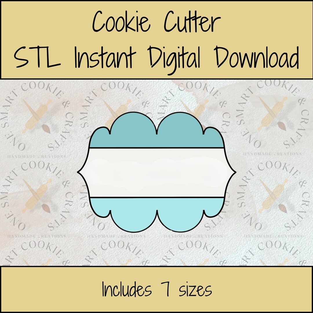 Plaque Cookie Cutter STL File/scalloped Cookie Cutter Stl/scalloped ...