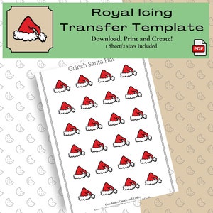 Santa Hat Royal Icing Transfer Sheet/christmas Royal Icing Designs ...