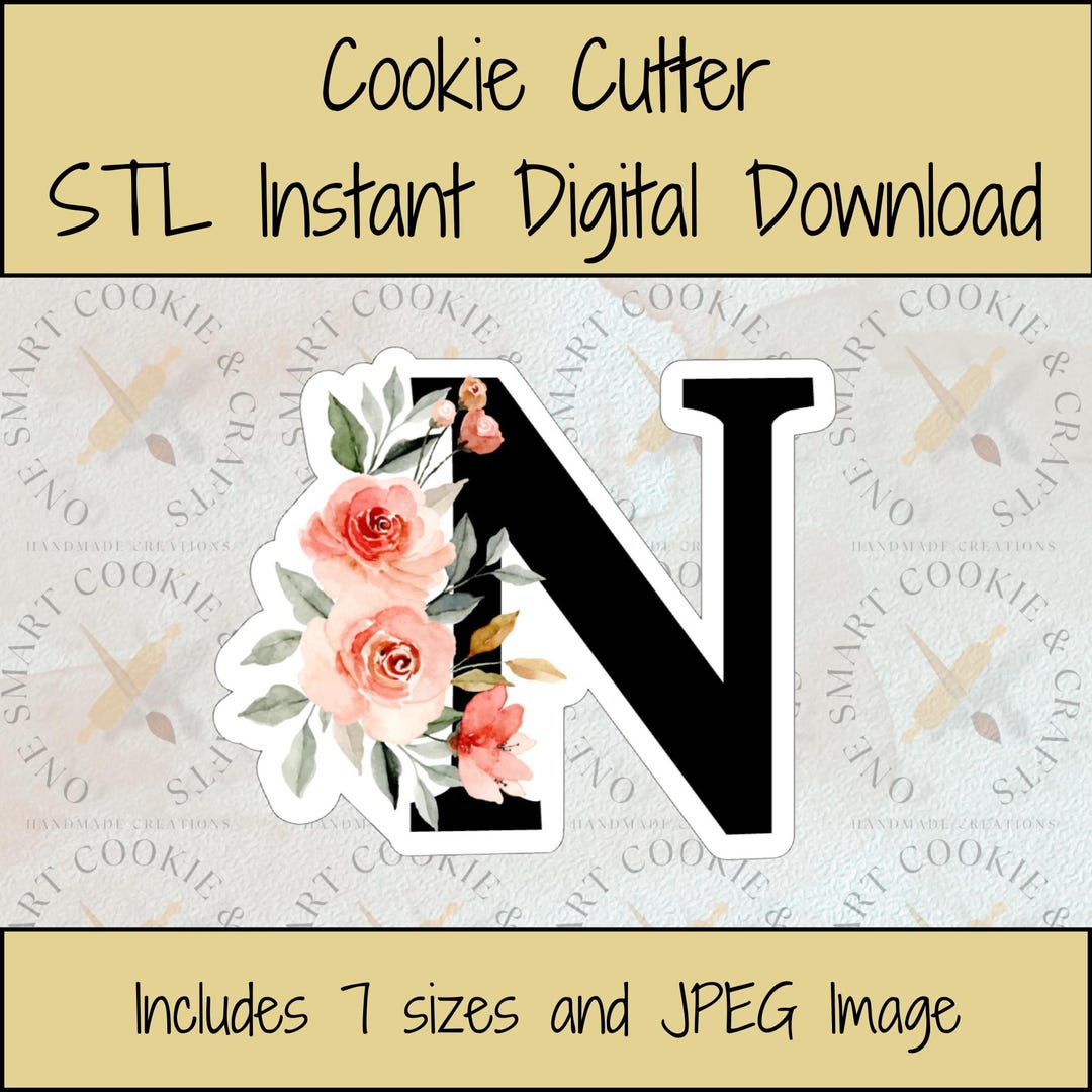 Letter N Cookie Cutter/letter N Cookie Cutter Stl/letter Cookie Cutter ...