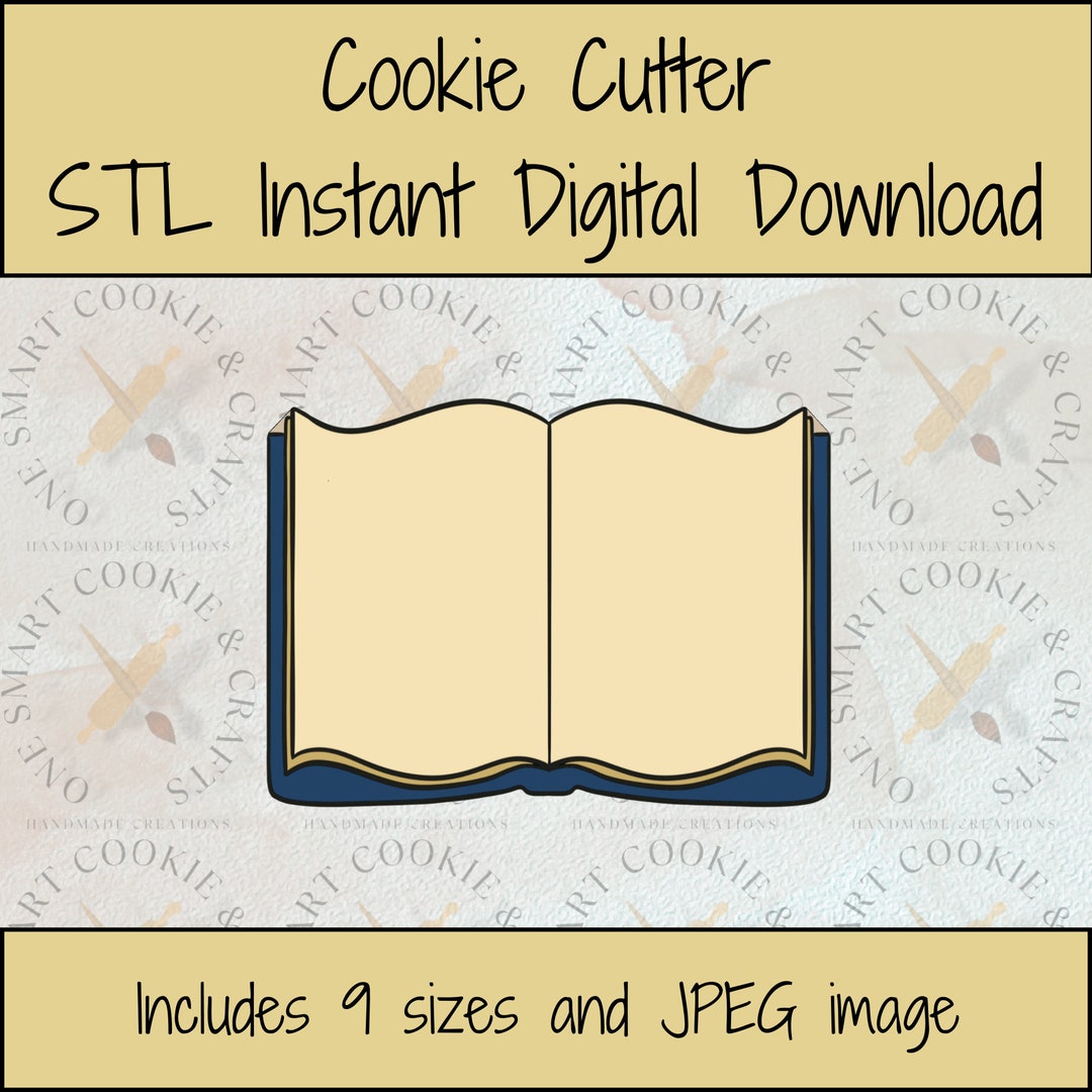 Book Cookie Cutter Stl/book Cookie Cutter/teacher Cookie Cutter Stl ...