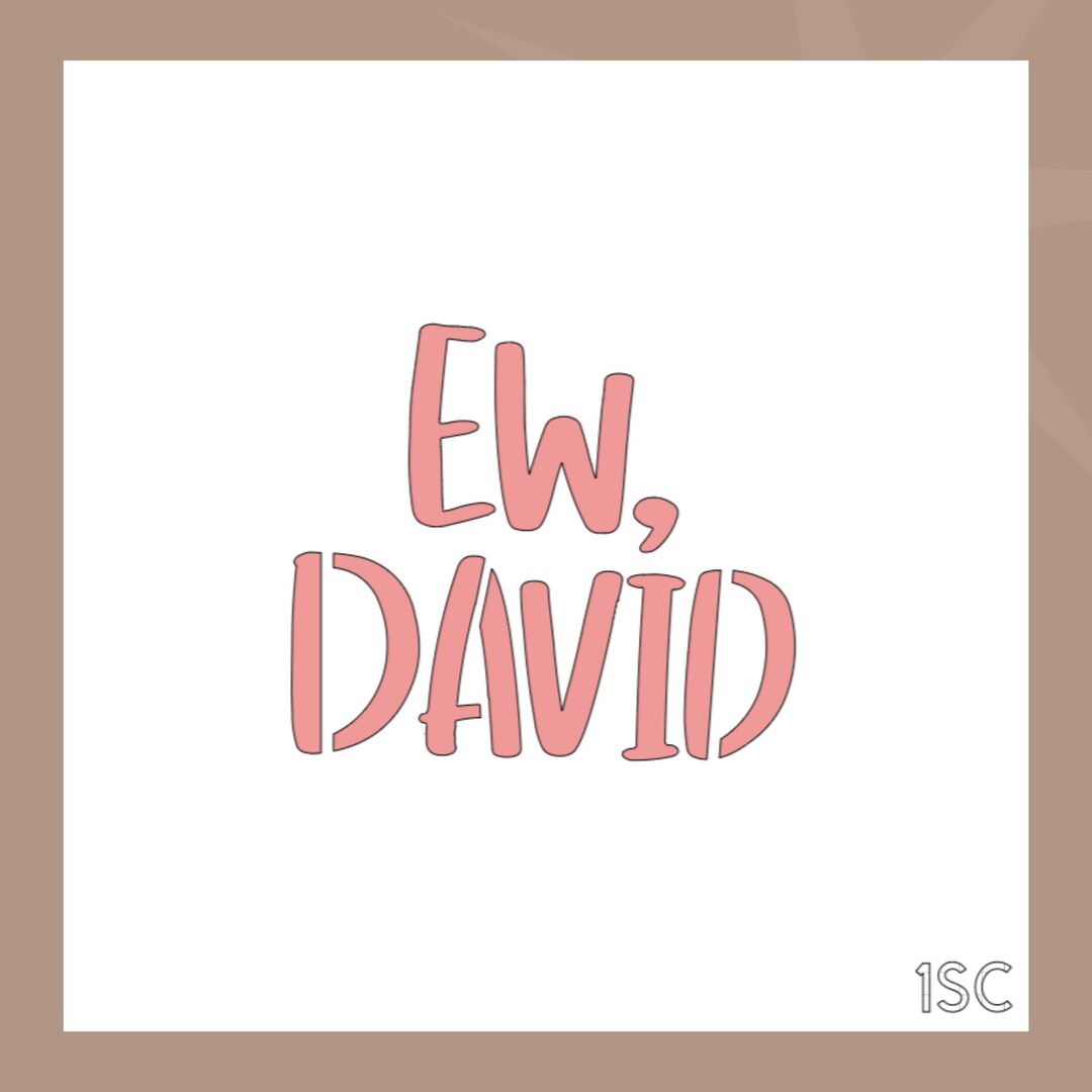 Ew David Cookie Stencil/mylar Stencil/reusable Stencil/cookie Stencil ...