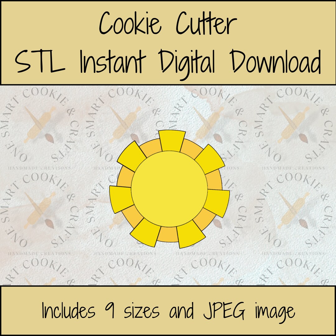Sun Cookie Cutter STL File/sun Cookie Cutter/summer Cookie Cutter Stl ...