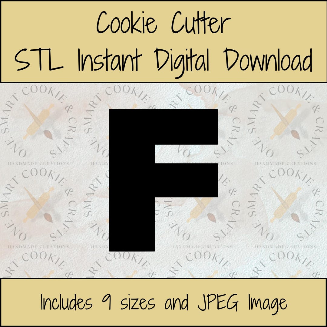 Letter F Cookie Cutter/letter F Cookie Cutter STL File/letter Cookie ...