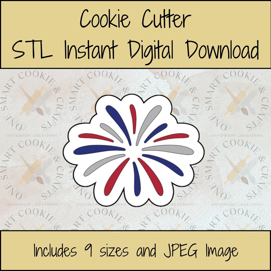 Firework Cookie Cutter/splash Cookie Cutter Stl/splash Cookie Cutter ...