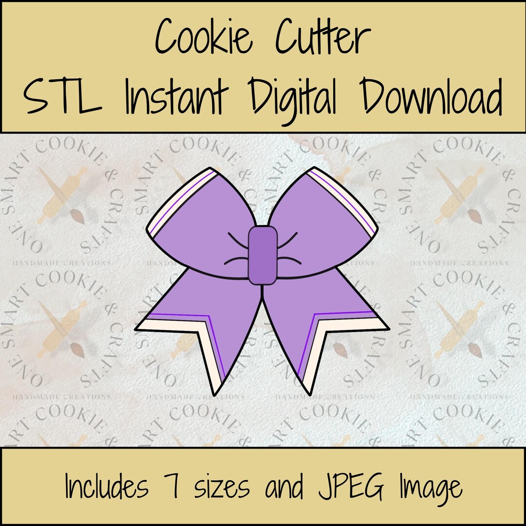 Cheer Bow Cookie Cutter Stl/cheerleader Cookie Cutter Stl/cheer Cookie ...
