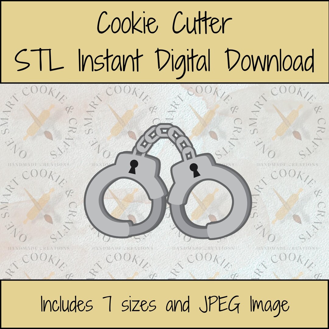 Handcuffs Cookie Cutter Stl/police Cookie Cutter Stl/law Cookie Cutter ...