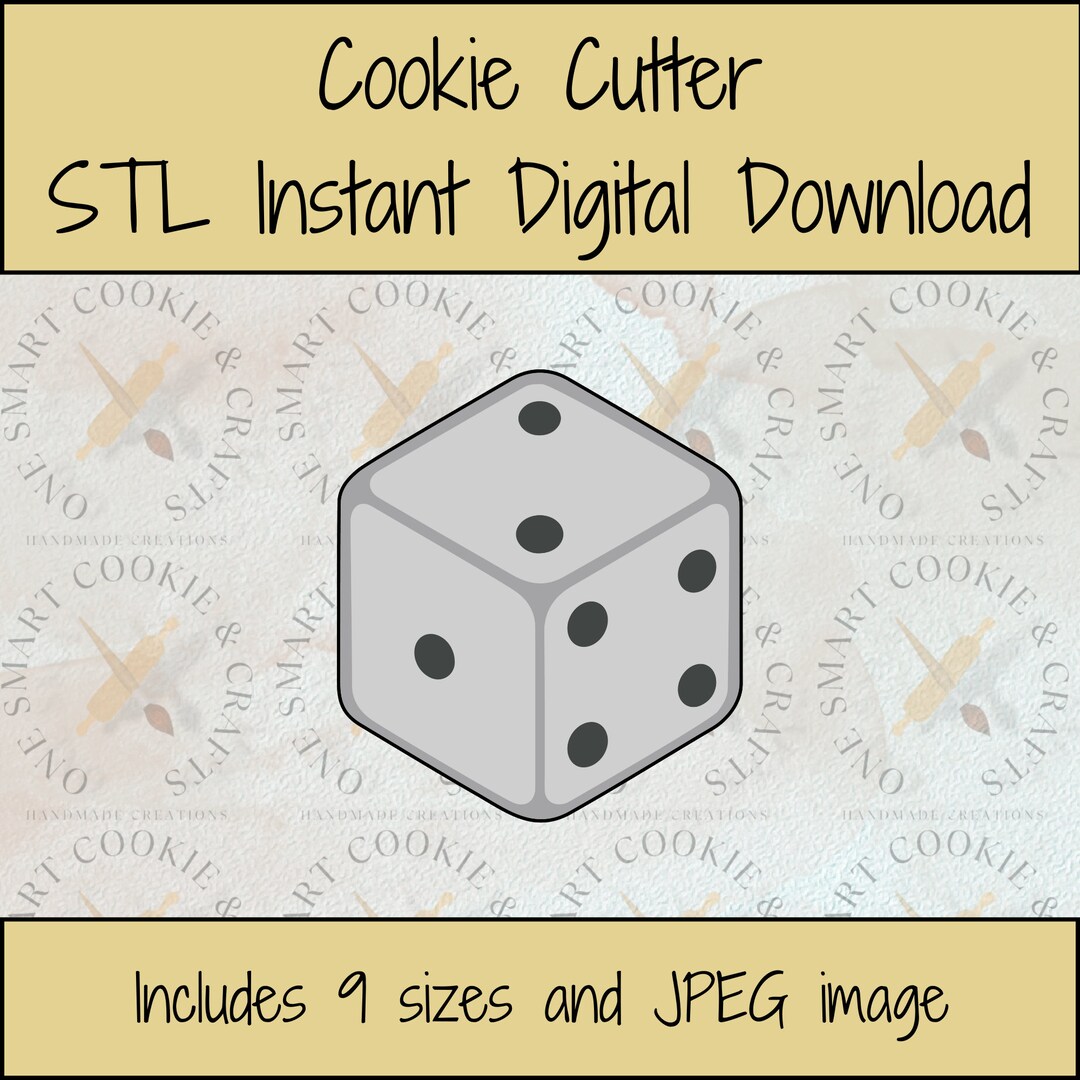 Dice Cookie Cutter Stl/vegas Cookie Cutter Stl/dice Cookie Cutter ...