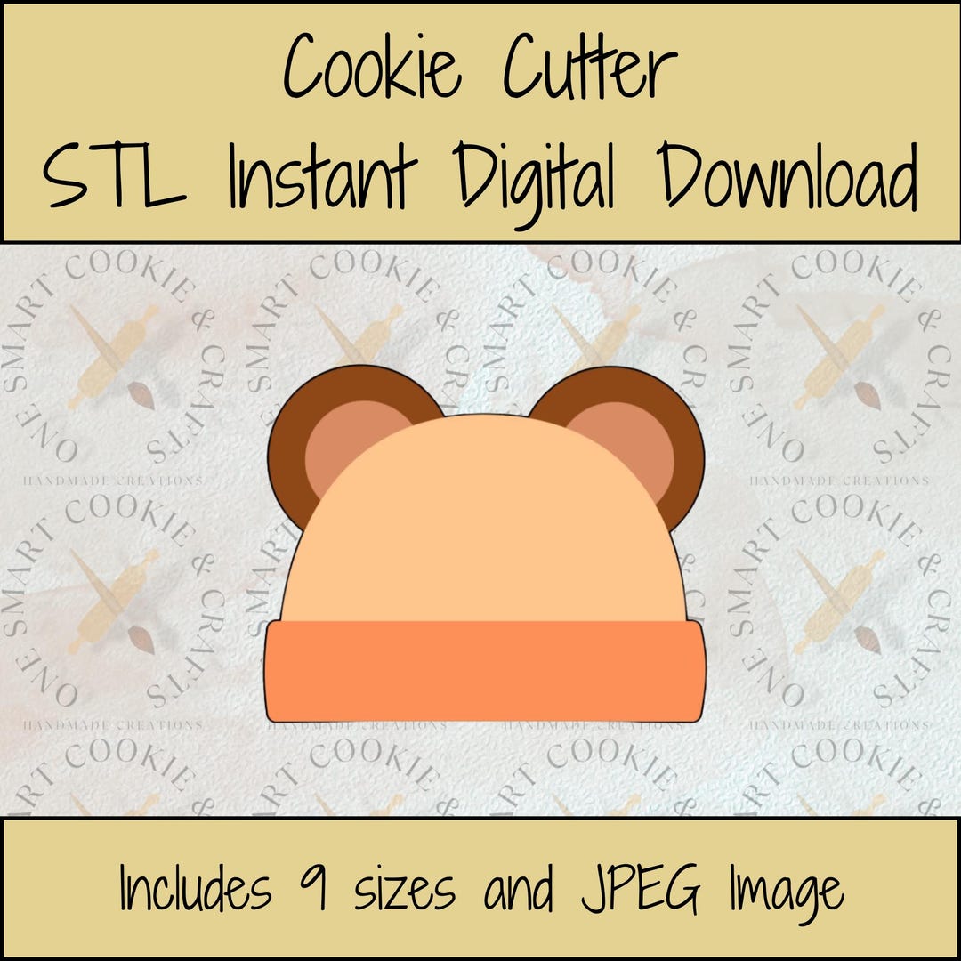 Bear Beanie Cookie Cutter Stl/baby Cookie Cutter STL File/baby Shower ...