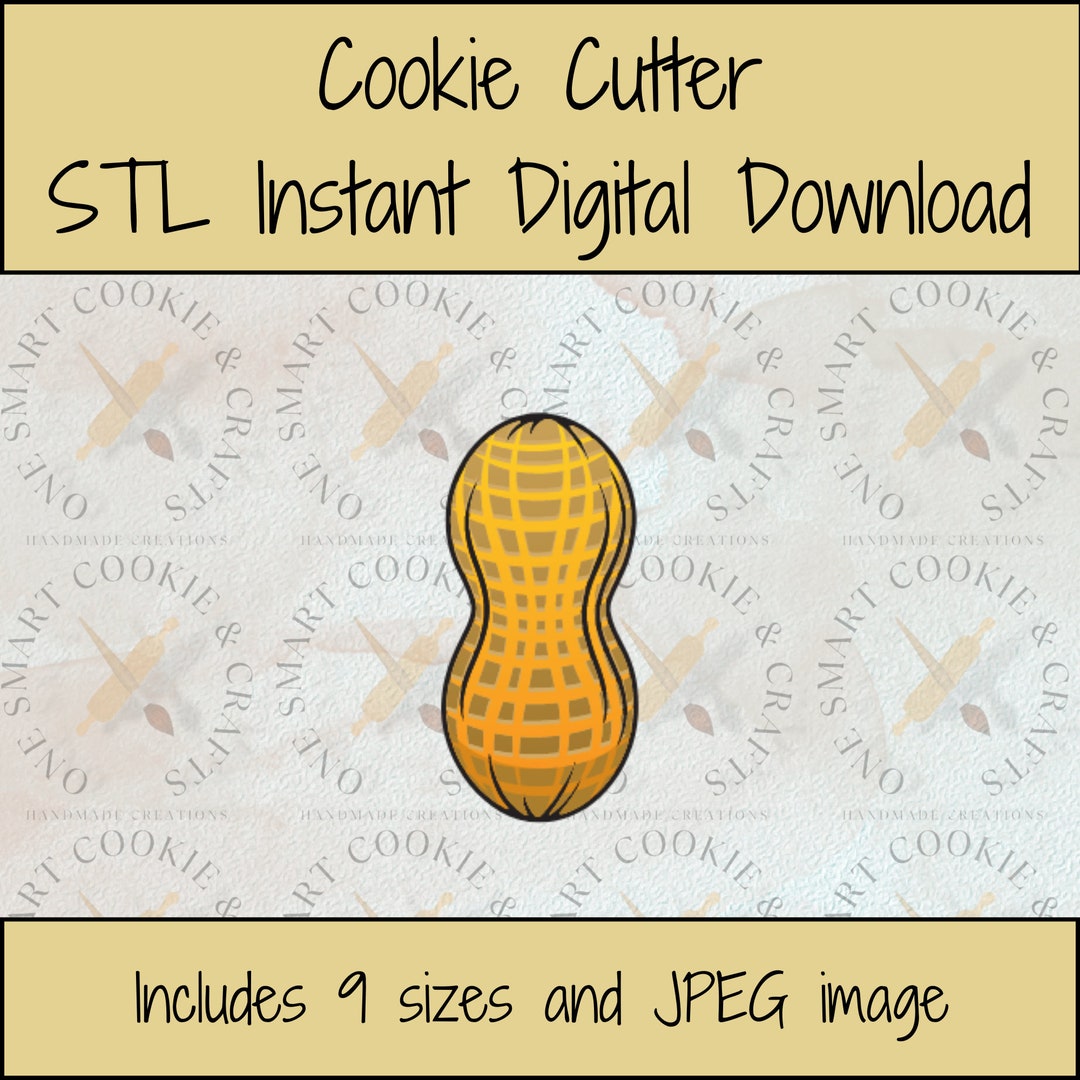 Peanut Cookie Cutter STL File/elephant Cookie Cutter Stl/peanut Cookie ...