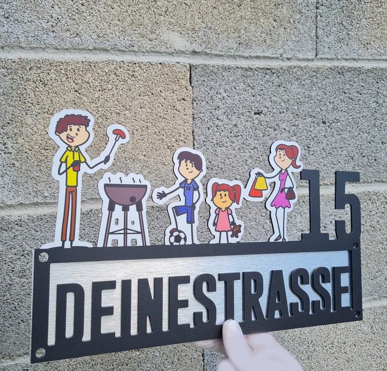 Family Street Sign Sign With House Number and Desired Street Text With ...