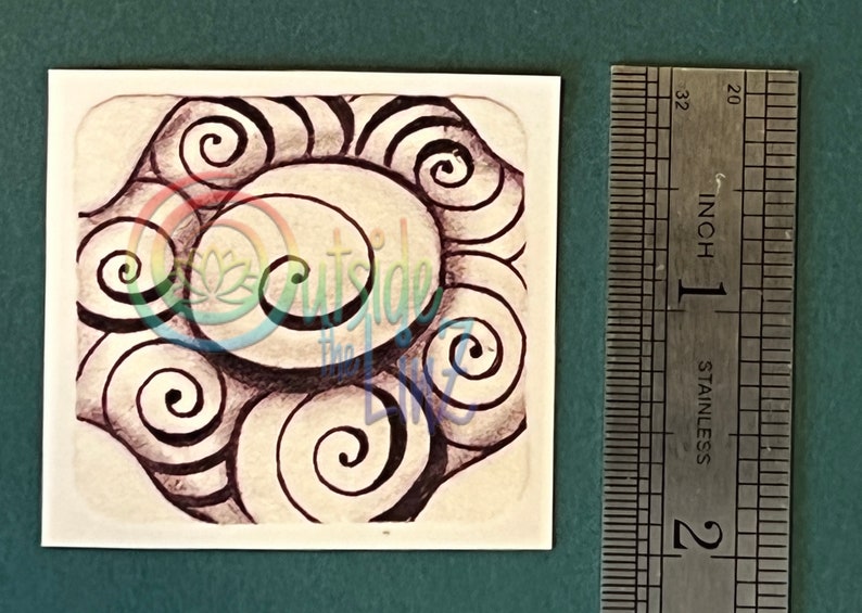 Swirl Small Tangle Replica in a Small Vinyl Sticker Great for Ephemera ...