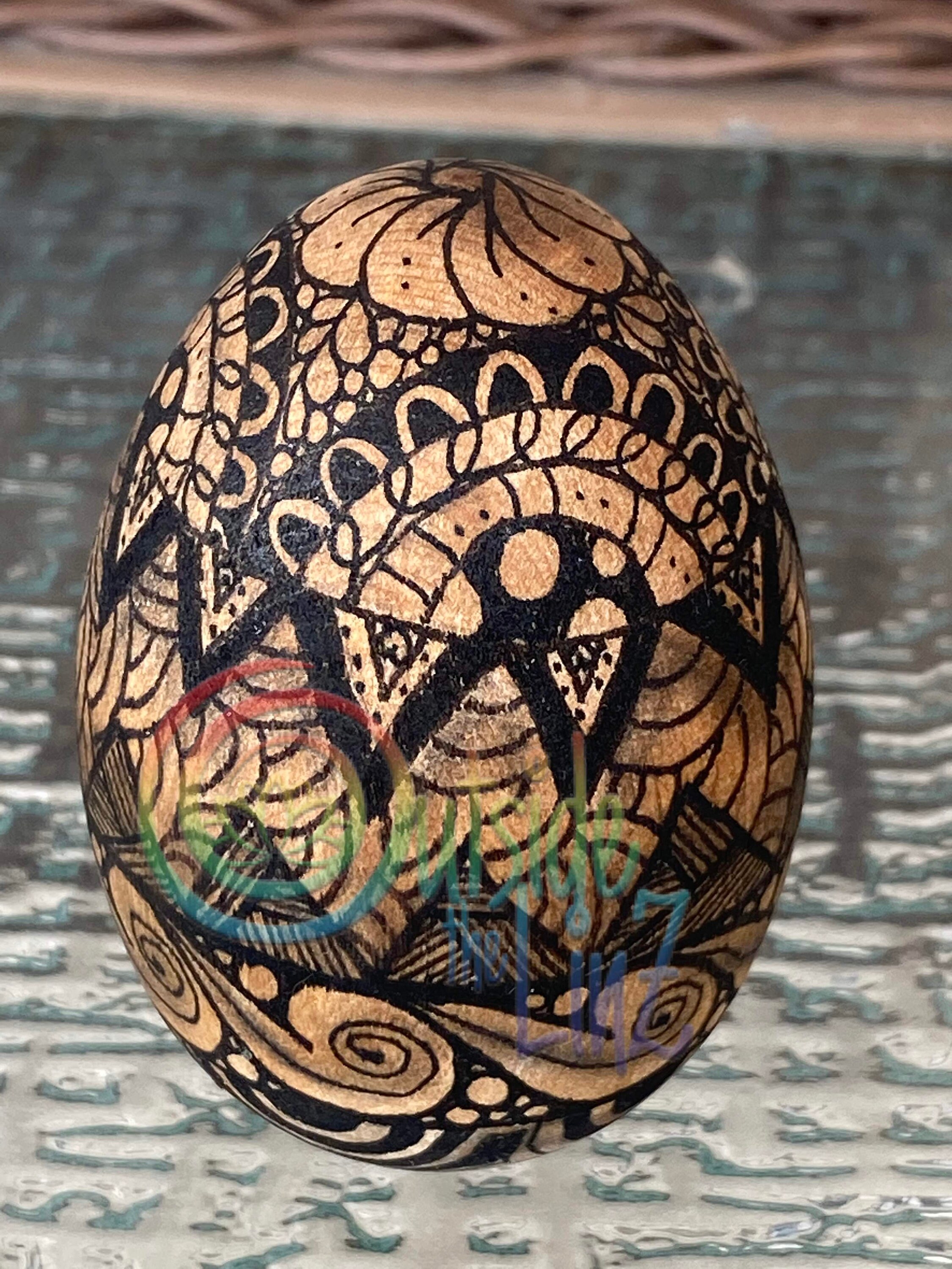 Arch and Angle Tangled Wooden Collection Egg. Micron Pen and - Etsy
